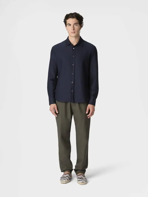 Missoni Cotton Jacquard Shirt With Tone-on-tone Zigzag Pattern