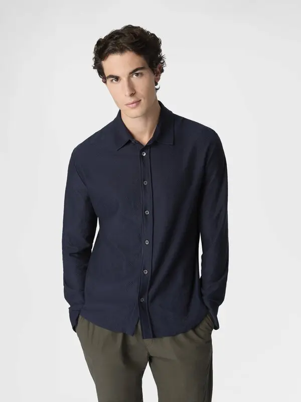 Missoni Cotton Jacquard Shirt With Tone-on-tone Zigzag Pattern