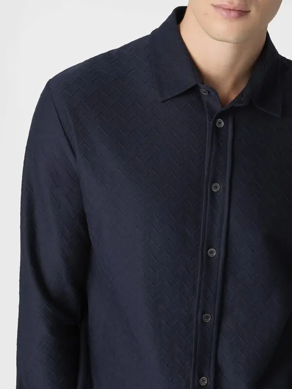 Missoni Cotton Jacquard Shirt With Tone-on-tone Zigzag Pattern