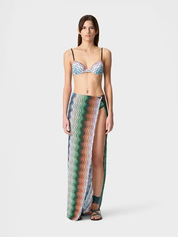 Missoni Viscose Lamé Greek Motif Long Skirt