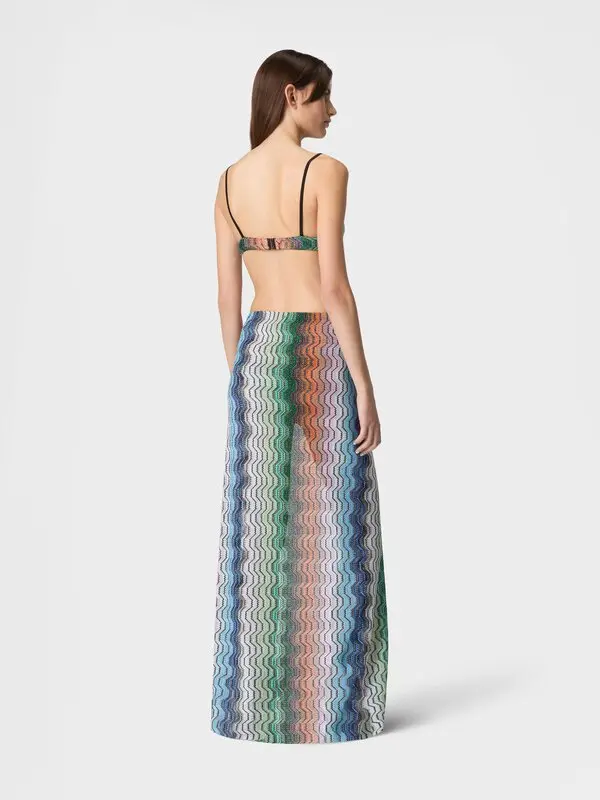 Missoni Viscose Lamé Greek Motif Long Skirt