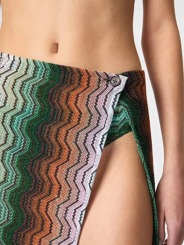 Missoni Viscose Lamé Greek Motif Long Skirt