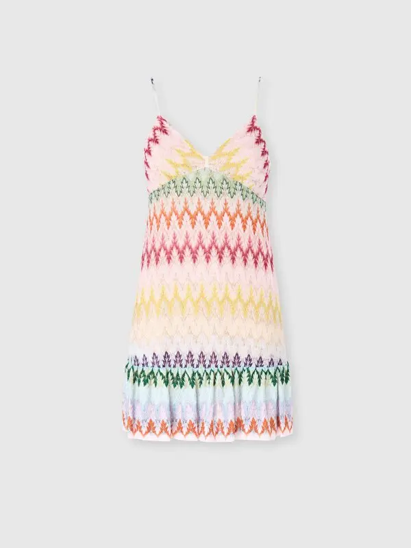 Missoni Sleeveless Mini Dress In Zigzag Lace