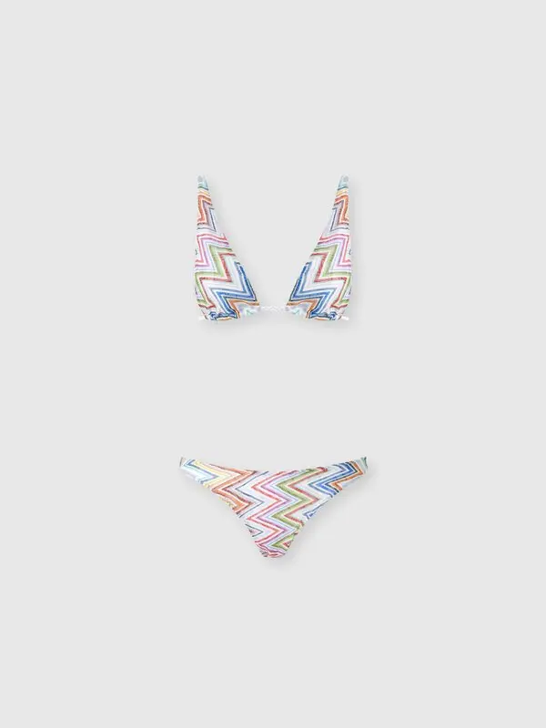 Missoni Zig Zag Printed Fabric Bikini With Elongated Top