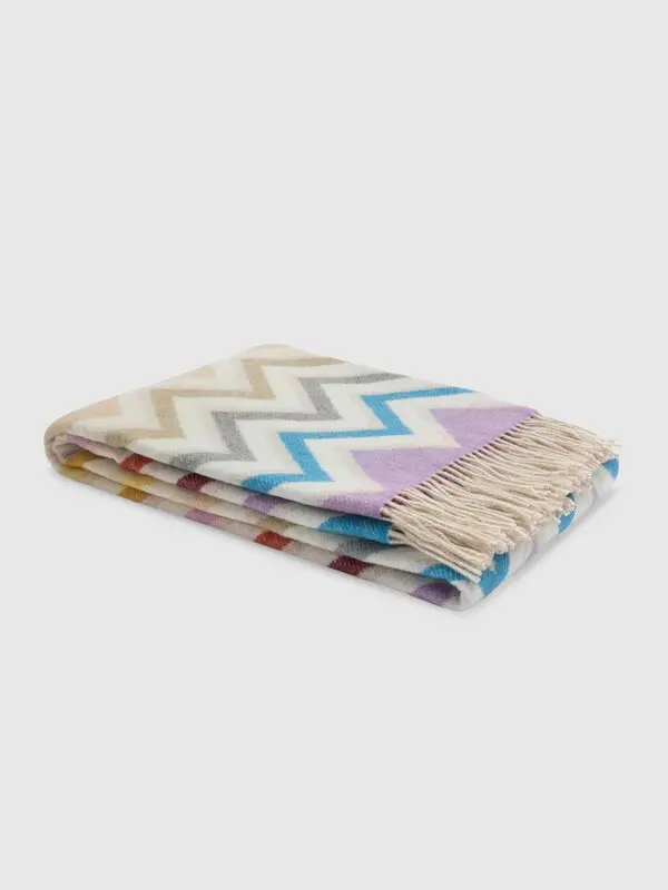Missoni Plaid Watamu 130x190 Cm In Wool Blend Zig Zag - Multicoloured