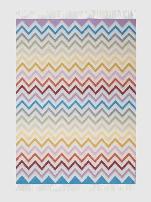 Missoni Plaid Watamu 130x190 Cm In Wool Blend Zig Zag - Multicoloured