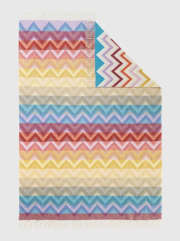 Missoni Plaid Watamu 130x190 Cm In Wool Blend Zig Zag - Multicoloured