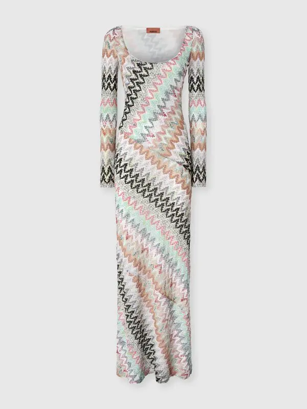Missoni Viscose And Cotton Gown With Round Neck - Multicoloured