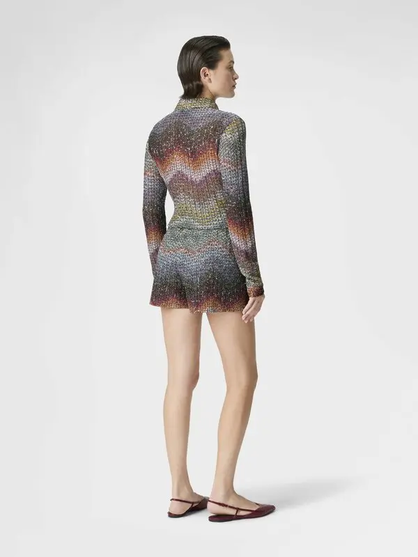 Missoni Mixed Viscose Lamé Shorts With Sequins