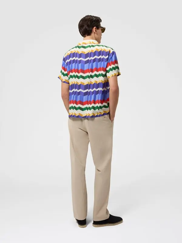 Missoni Bowling Shirt In Viscose With 3d Zigzag Print