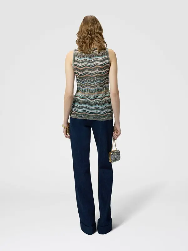 Missoni Sleeveless Chevron Viscose-blend Top