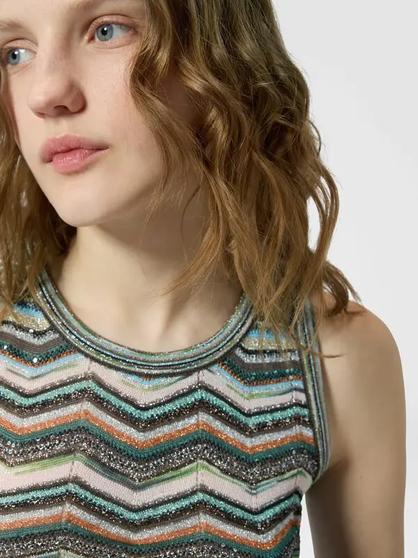 Missoni Sleeveless Chevron Viscose-blend Top