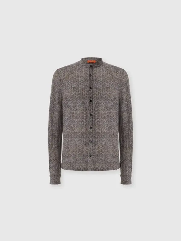 Missoni Cashmere And Viscose Shirt With Band Collar - Multicoloured