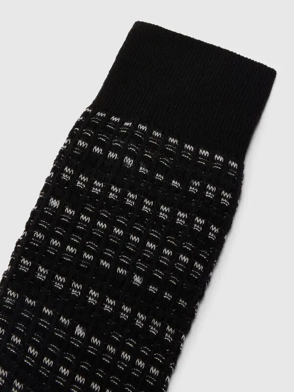 Missoni Mid-length Cotton-blend Socks With Check Pattern