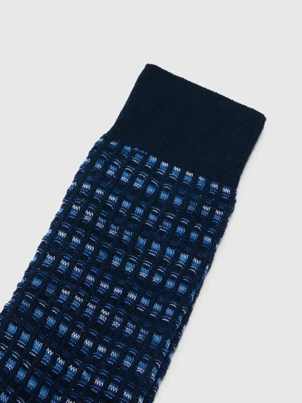 Missoni Mid-length Cotton-blend Socks With Check Pattern