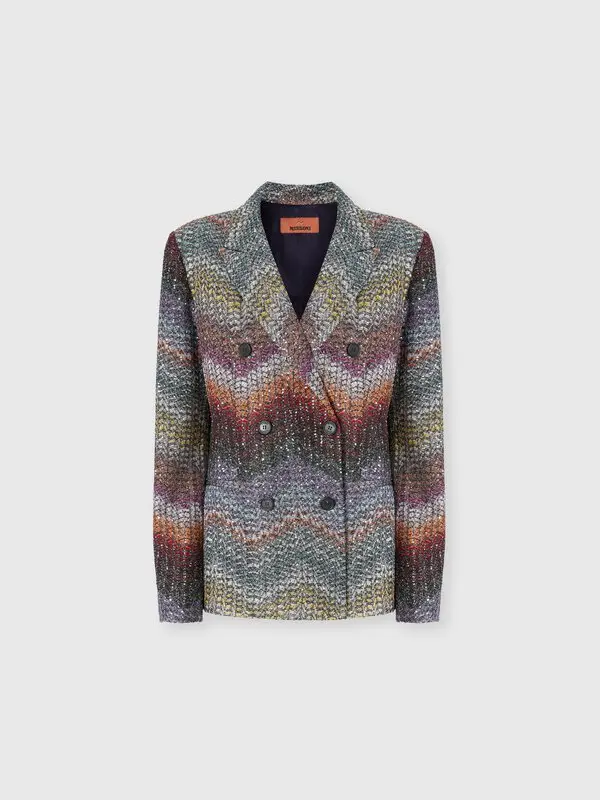 Missoni Double-breasted Viscose Lamé Blazer With Sequins