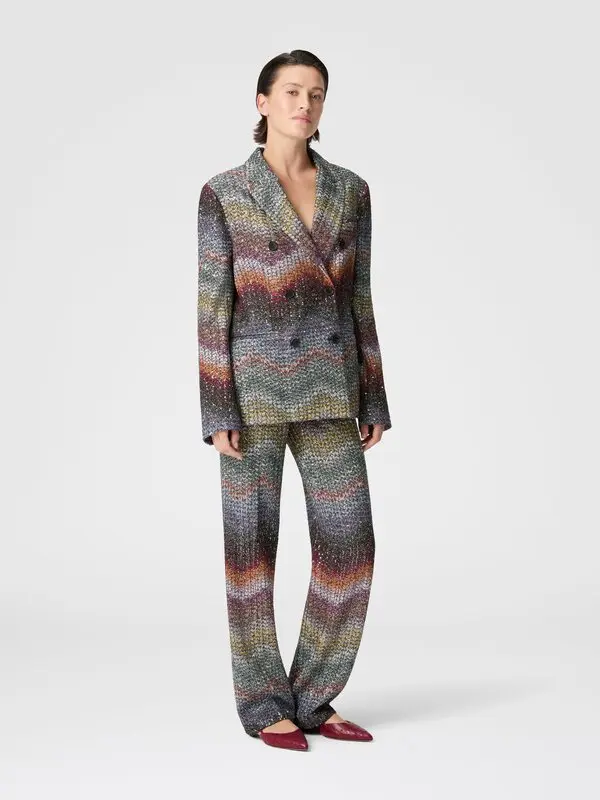 Missoni Double-breasted Viscose Lamé Blazer With Sequins