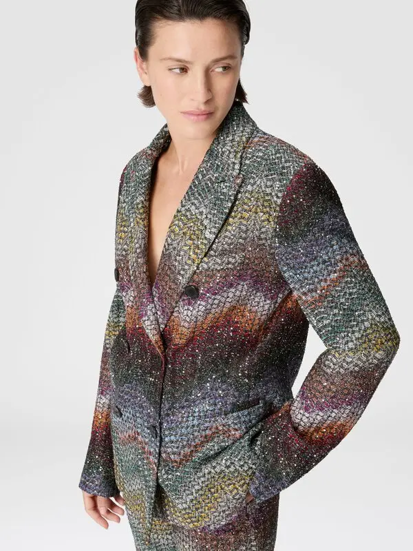 Missoni Double-breasted Viscose Lamé Blazer With Sequins