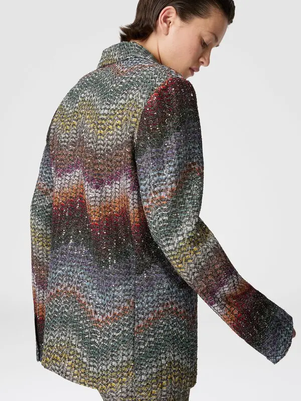 Missoni Double-breasted Viscose Lamé Blazer With Sequins