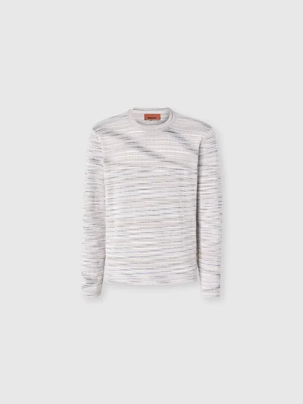 Missoni Ribbed Crew-neck Flamed Cotton Pullover