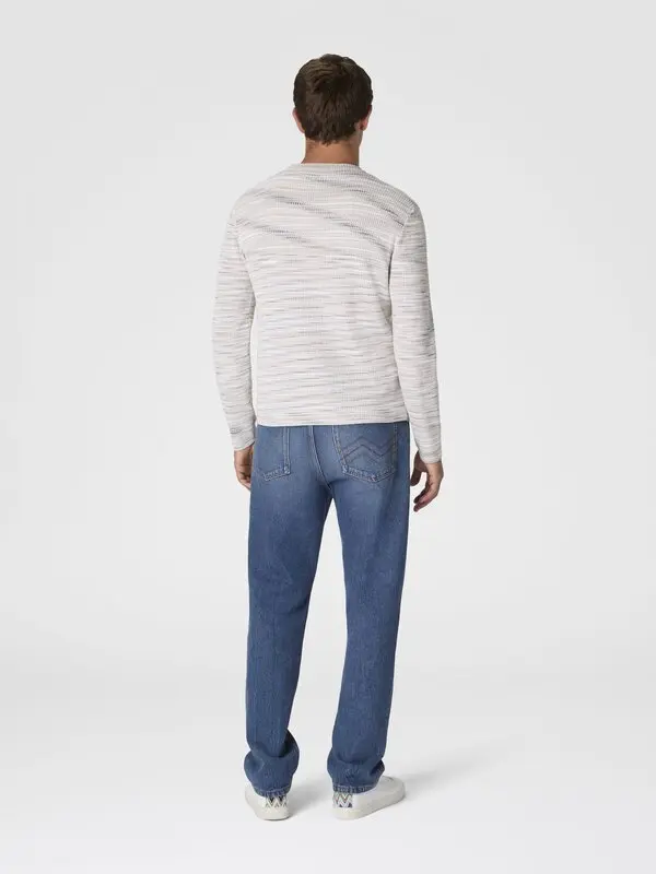 Missoni Ribbed Crew-neck Flamed Cotton Pullover