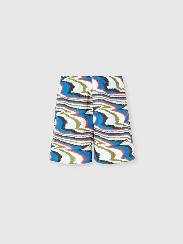 Missoni Long Swim Shorts With Irregular Zigzag Print