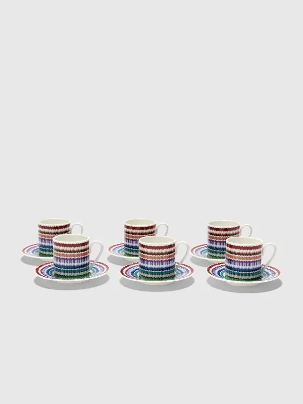 Missoni Waves Set Of 6 Coffee Cups & Saucers - Multicoloured