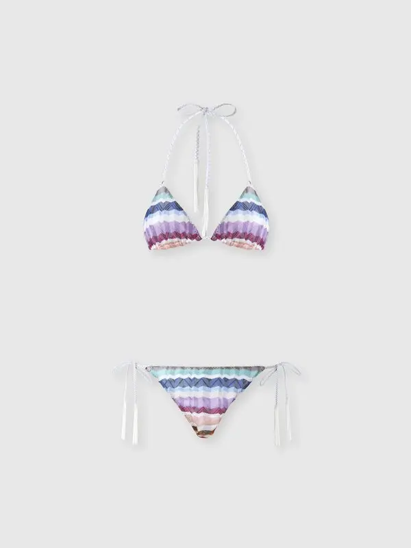 Missoni Zig Zag Tulle Triangle Bikini With Applied Tassels - Multicoloured