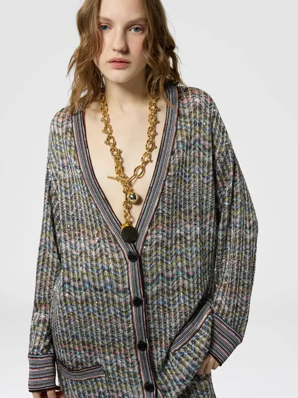Missoni Oversized Viscose-blend Cardigan With Sequins