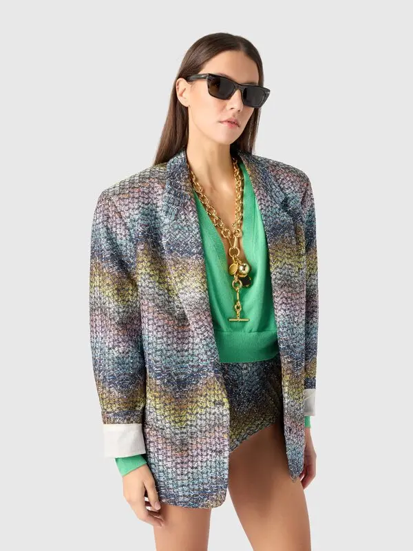 Missoni Oversized Single-breasted Blazer In Viscose Lamé With Sequins
