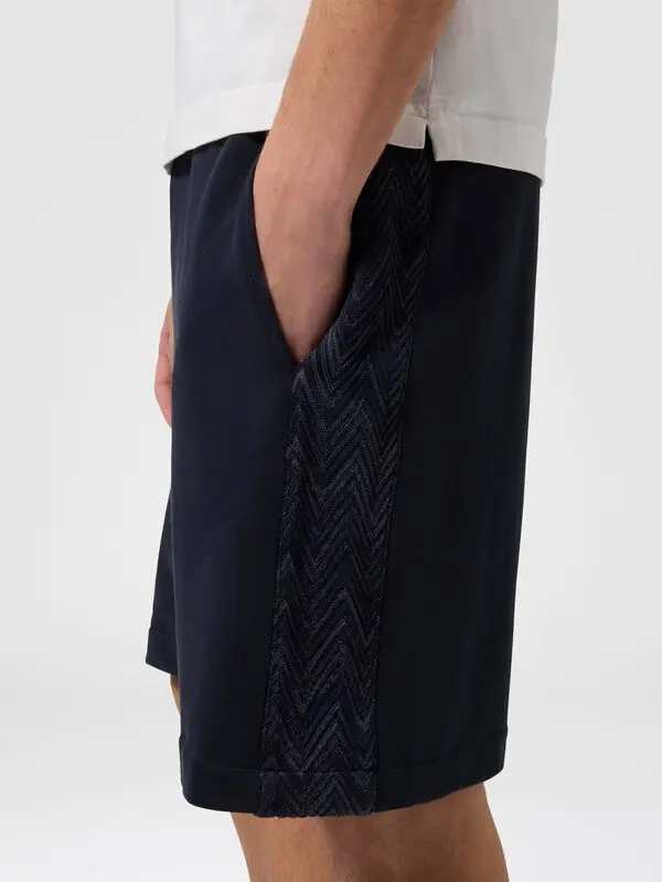 Missoni Cotton Fleece Shorts With Knit Inserts