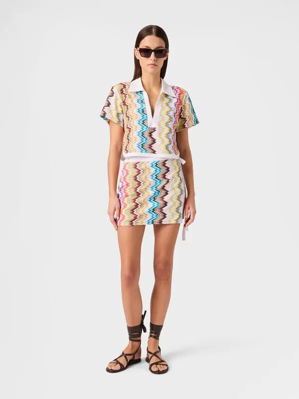 Missoni Mini Pareo Skirt In Printed Terry