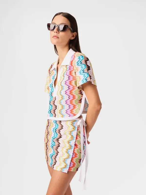Missoni Mini Pareo Skirt In Printed Terry