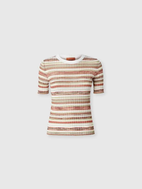 Missoni Short-sleeve Ribbed Viscose-blend Sweater