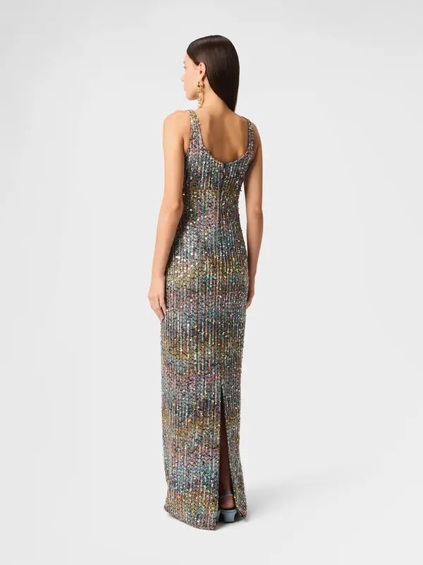 Missoni Sleeveless Long Dress With Zigzag Texture