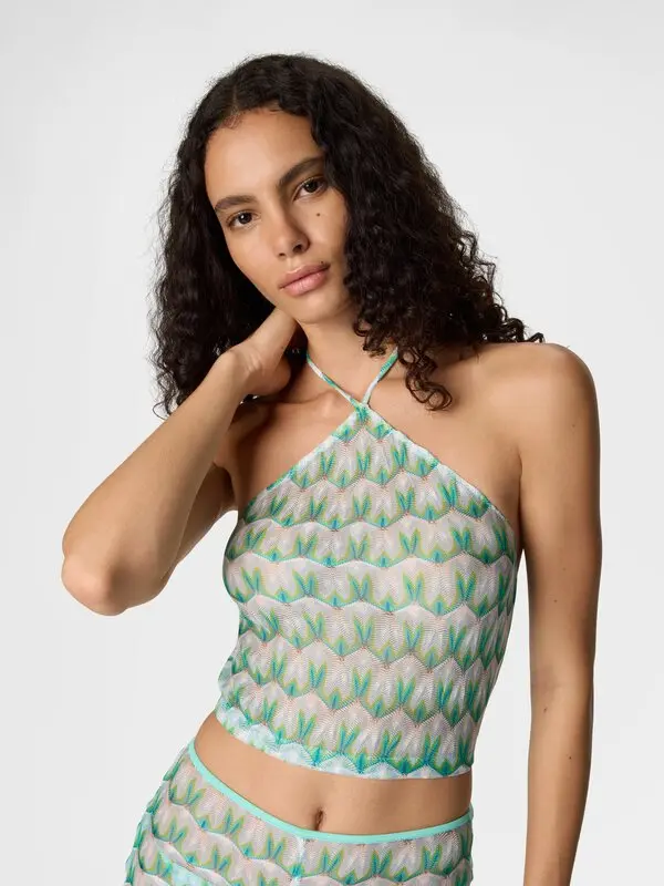 Missoni Top In Viscose With Floral Pattern And Halter Neckline