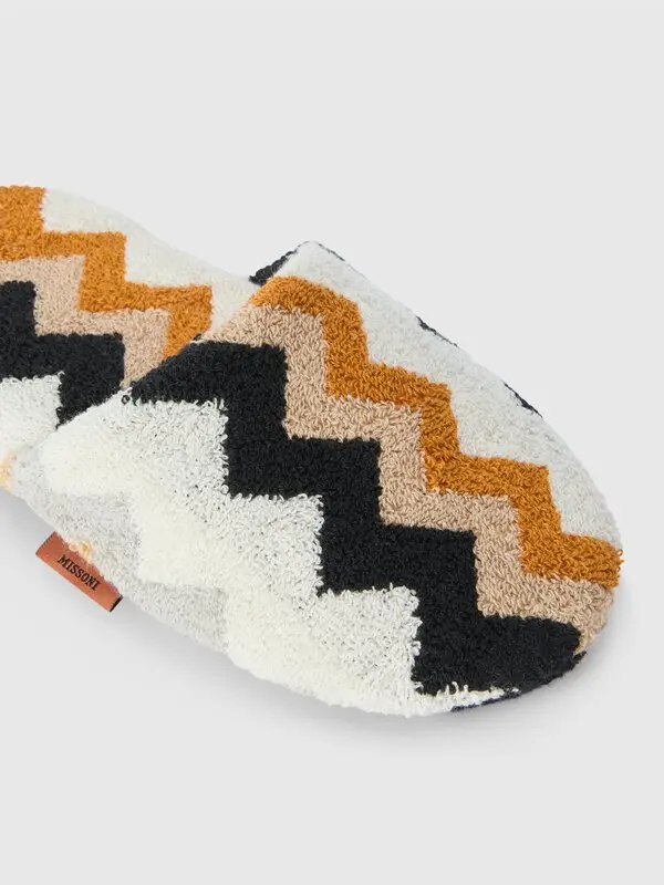 Missoni Best Cotton Terry Slippers Zig Zag - Black Multicoloured