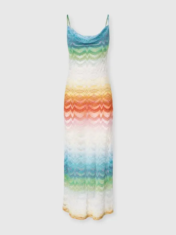 Missoni Long Cover-up Dress In Shaded Lamé Viscose - Multicoloured