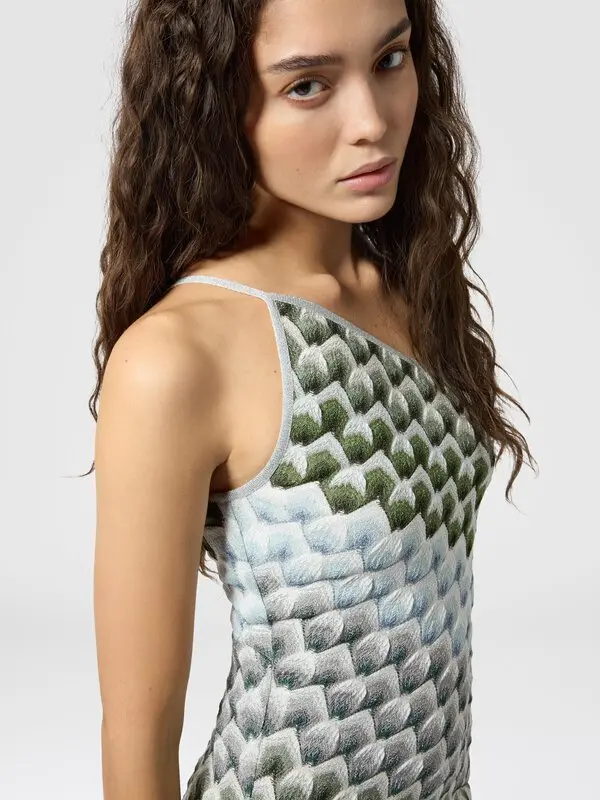 Missoni One-shoulder Viscose Lamé Mini Dress - Multicoloured