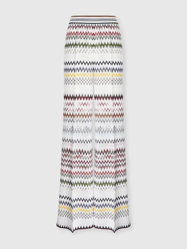 Missoni Wide Zigzag Viscose And Cotton Trousers