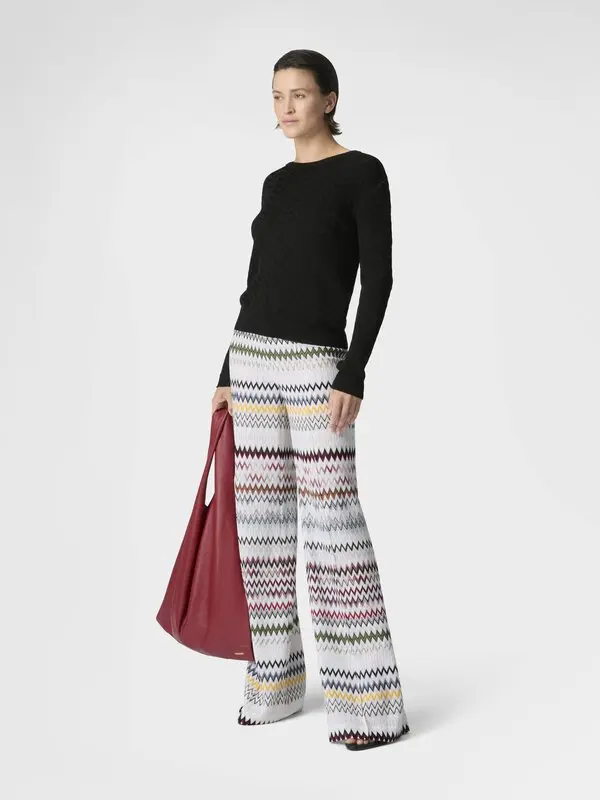 Missoni Wide Zigzag Viscose And Cotton Trousers