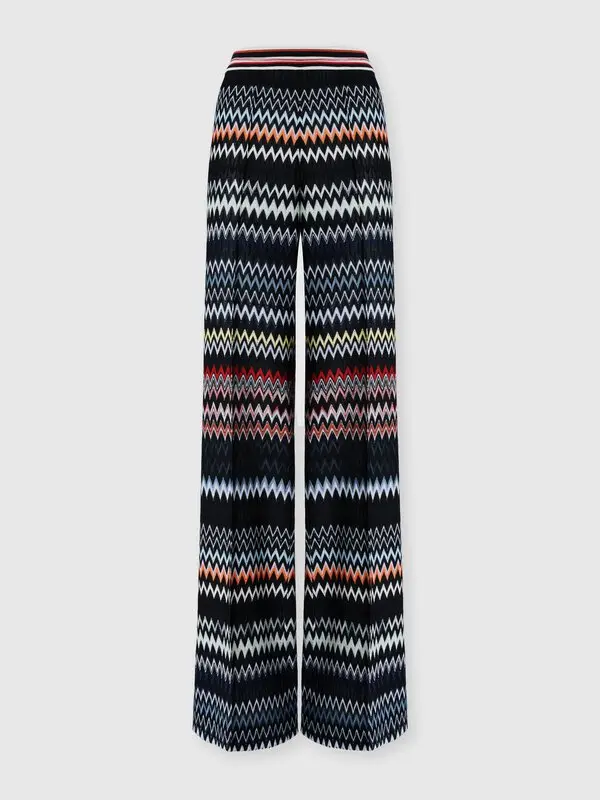 Missoni Wide Zigzag Viscose And Cotton Trousers
