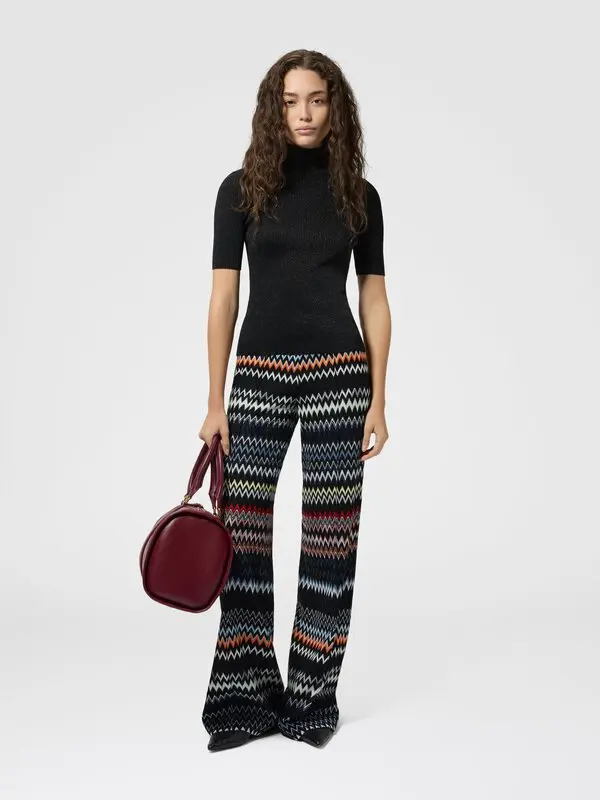 Missoni Wide Zigzag Viscose And Cotton Trousers