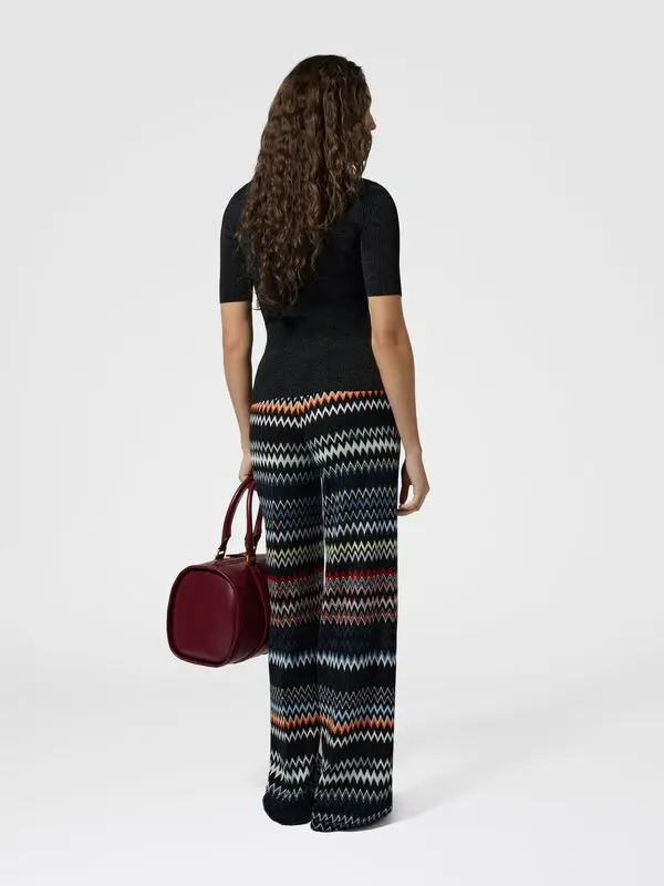 Missoni Wide Zigzag Viscose And Cotton Trousers