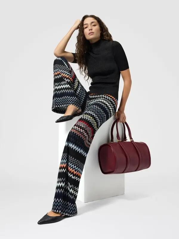 Missoni Wide Zigzag Viscose And Cotton Trousers