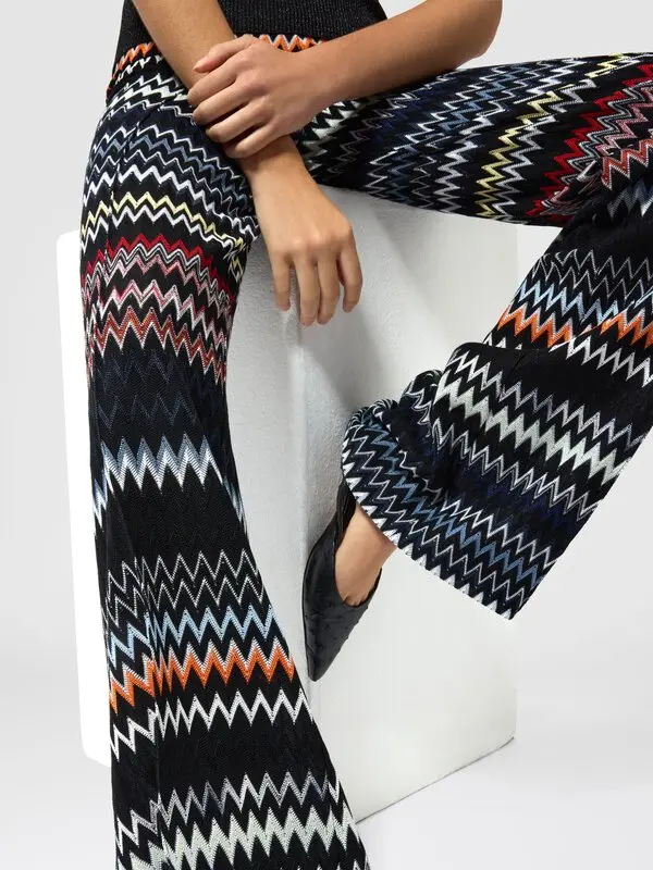 Missoni Wide Zigzag Viscose And Cotton Trousers