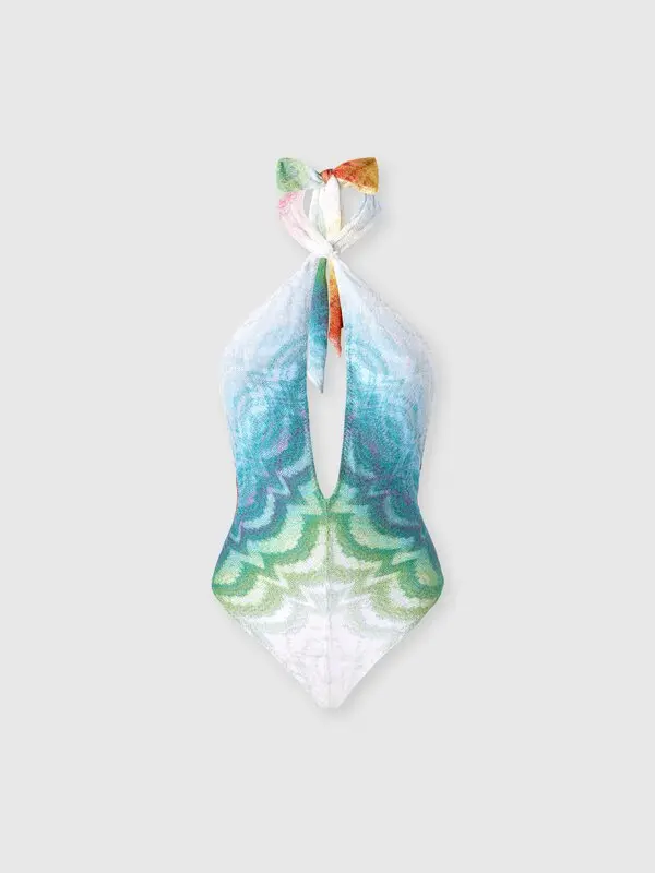 Missoni One-piece Swimsuit In Shaded Lamé Viscose With Cut-out Detail - Multicoloured