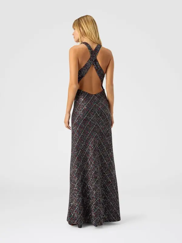 Missoni Long Dress With V-neck And Check Pattern