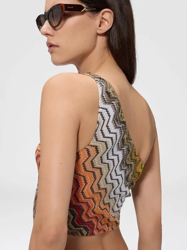 Missoni One-shoulder Top In Viscose Lamé Blend