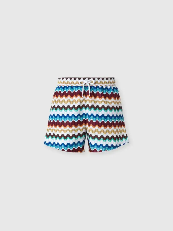 Missoni Printed Swim Shorts With Greek Key Motif - Multicoloured